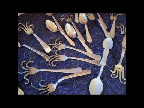 how to make cabinet handles with silverware - YouTube