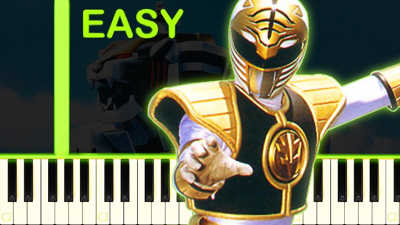 WHITE RANGER THEME - EASY Piano Tutorial - YouTube
