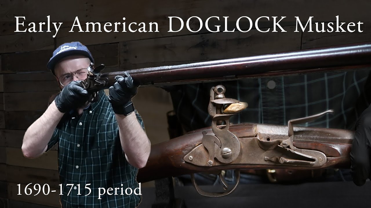 Early American Colonial Era Doglock Flintlock Musket Early 18th early-american-colonial-era-doglock-flintlock-musket-early-18th