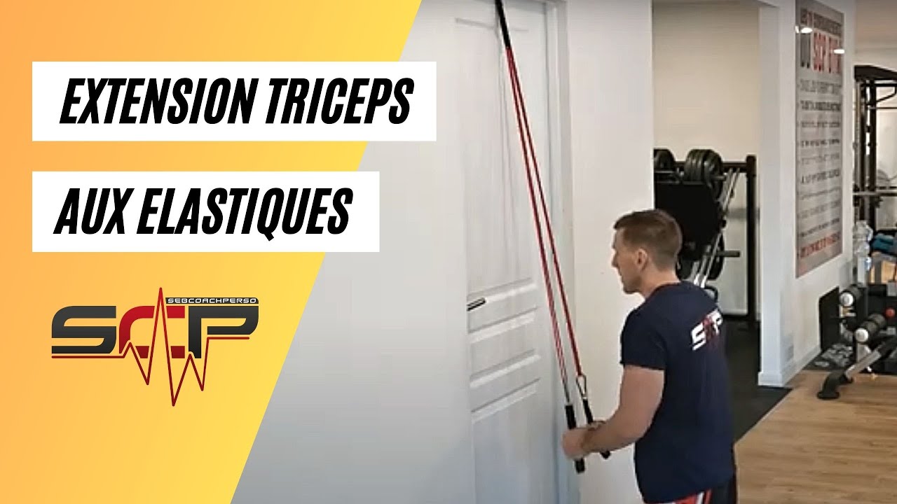 extension triceps aux élastiques - YouTube