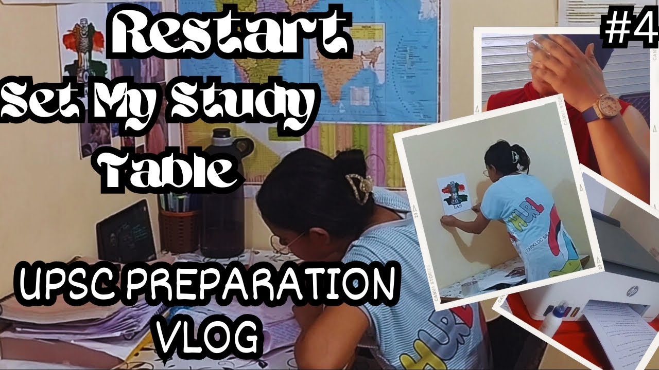 RESTART🌸:UPSC ASPIRANT PREPARATION VLOG | SET MY STUDY TABLE | BROUGHT ...