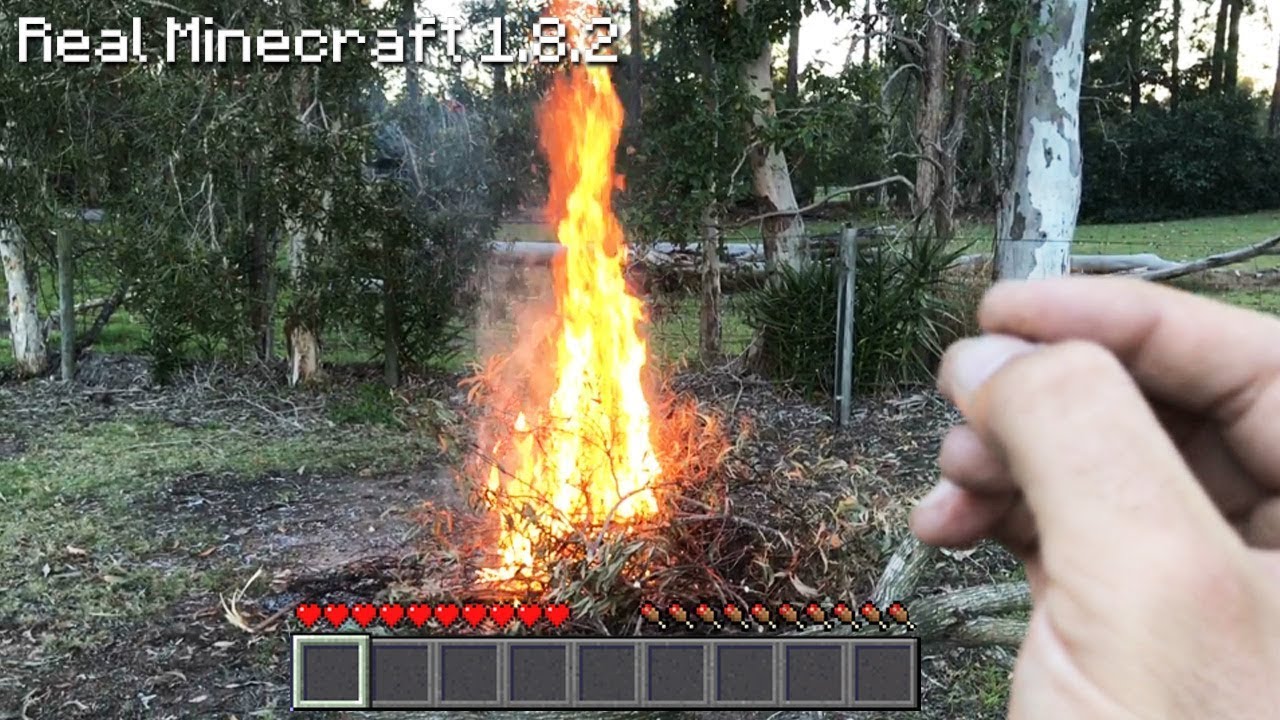 Real Life Minecraft - HUGE BONFIRE!! - YouTube