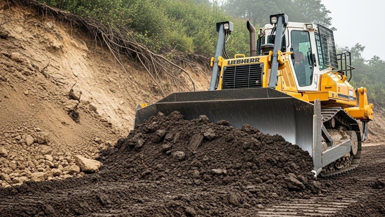 Perfect ....Epic Mountain Road Breakthrough! Bulldozer Slices Through a ...