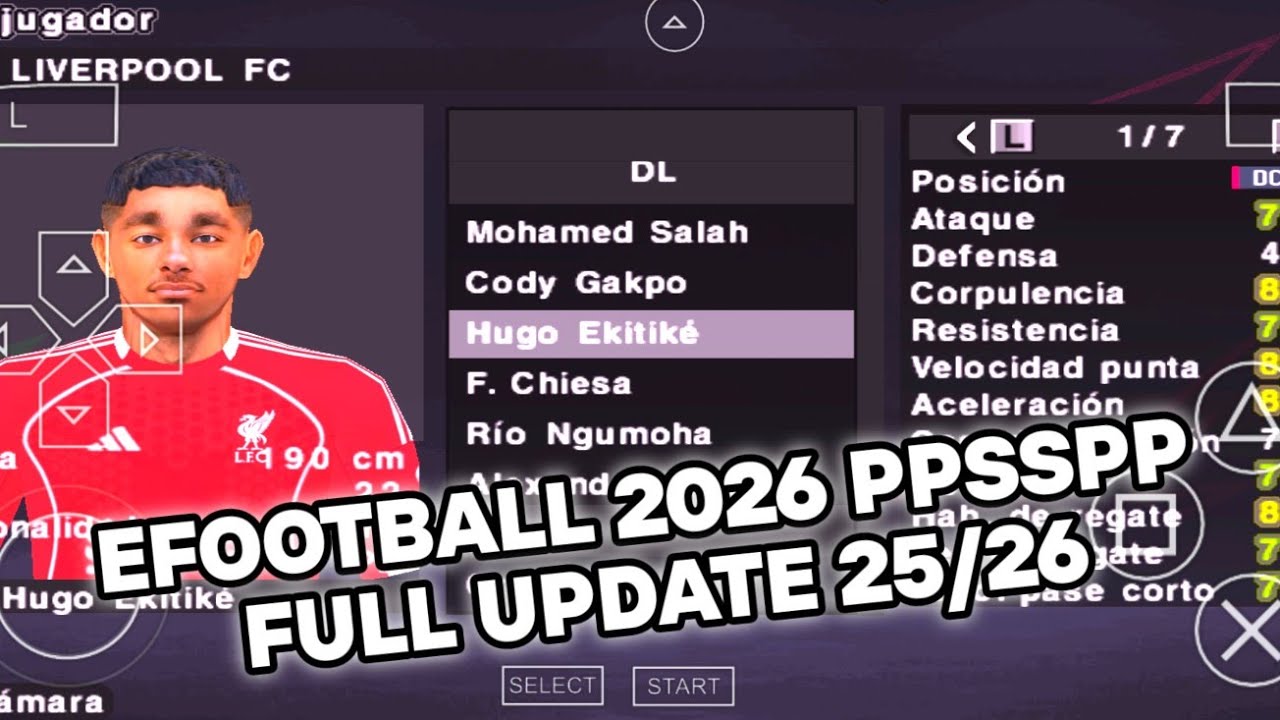 Efootball PES 2026 PPSSPP Android Offline Full Update UCL & League Kits ...