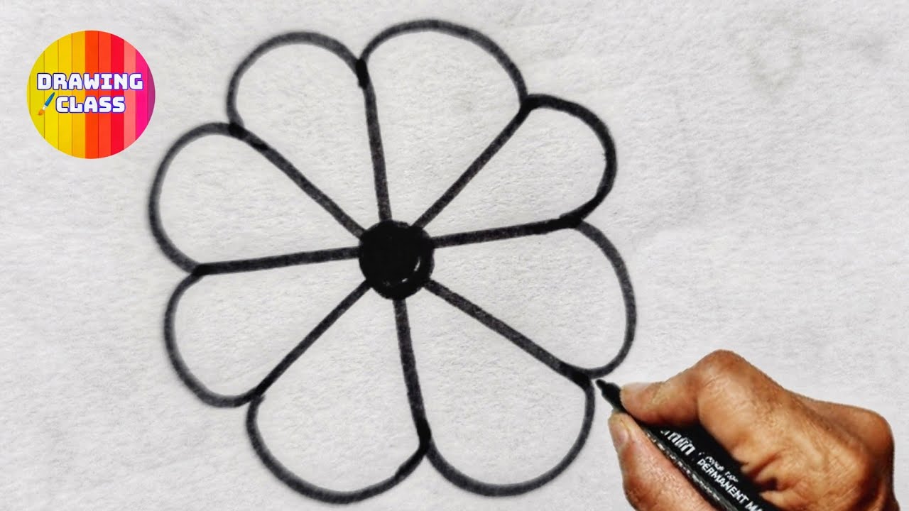 How to draw Flower l Flower Drawing Easy l Flower Drawing l Easy ...