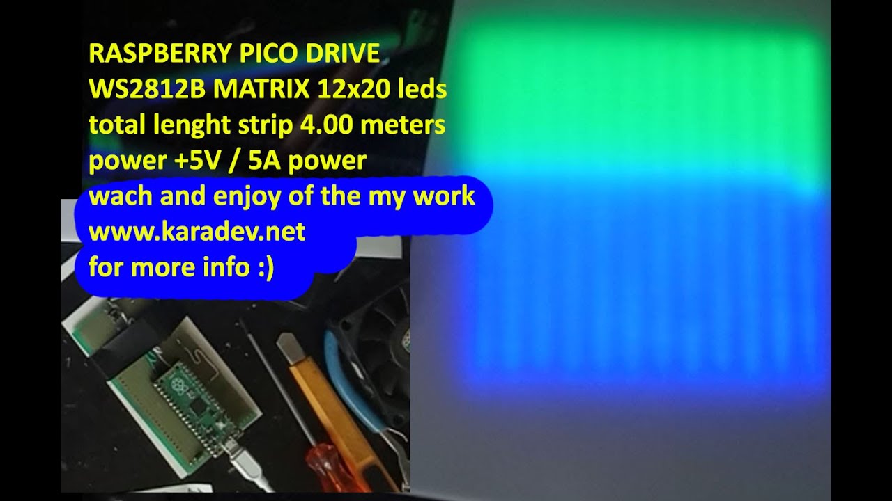 RASPBERRY PICO DRIVE WS2812B with test effects that i write for testing ...