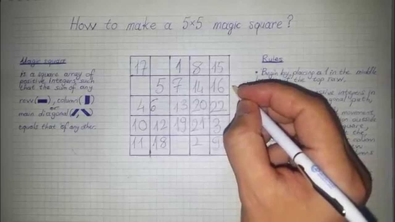How to make a 5*5 magic square? - YouTube