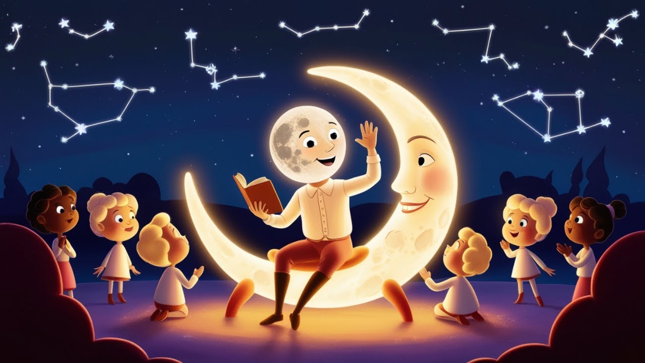 "Shine Shine Little Moon 🌙 | Magical Bedtime Song for Kids | Relaxing ...