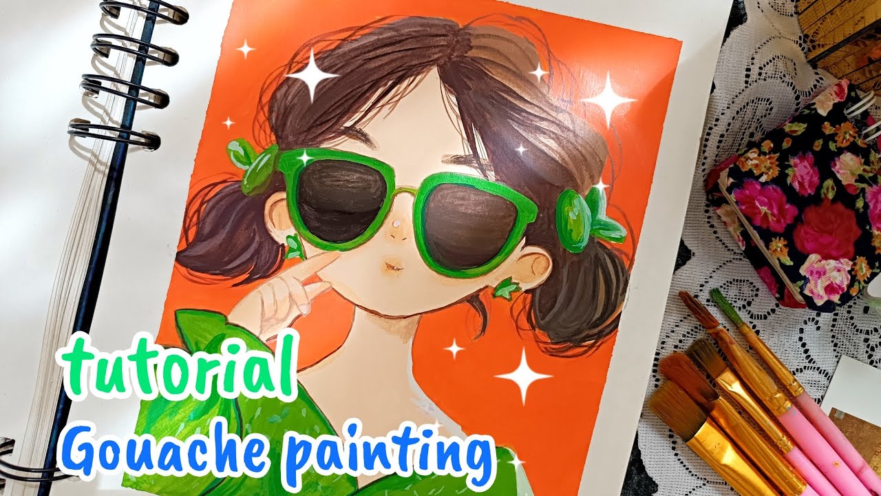 Painting a Beautiful Girl with Gouache: Step-by-Step Art Tutorial - YouTube