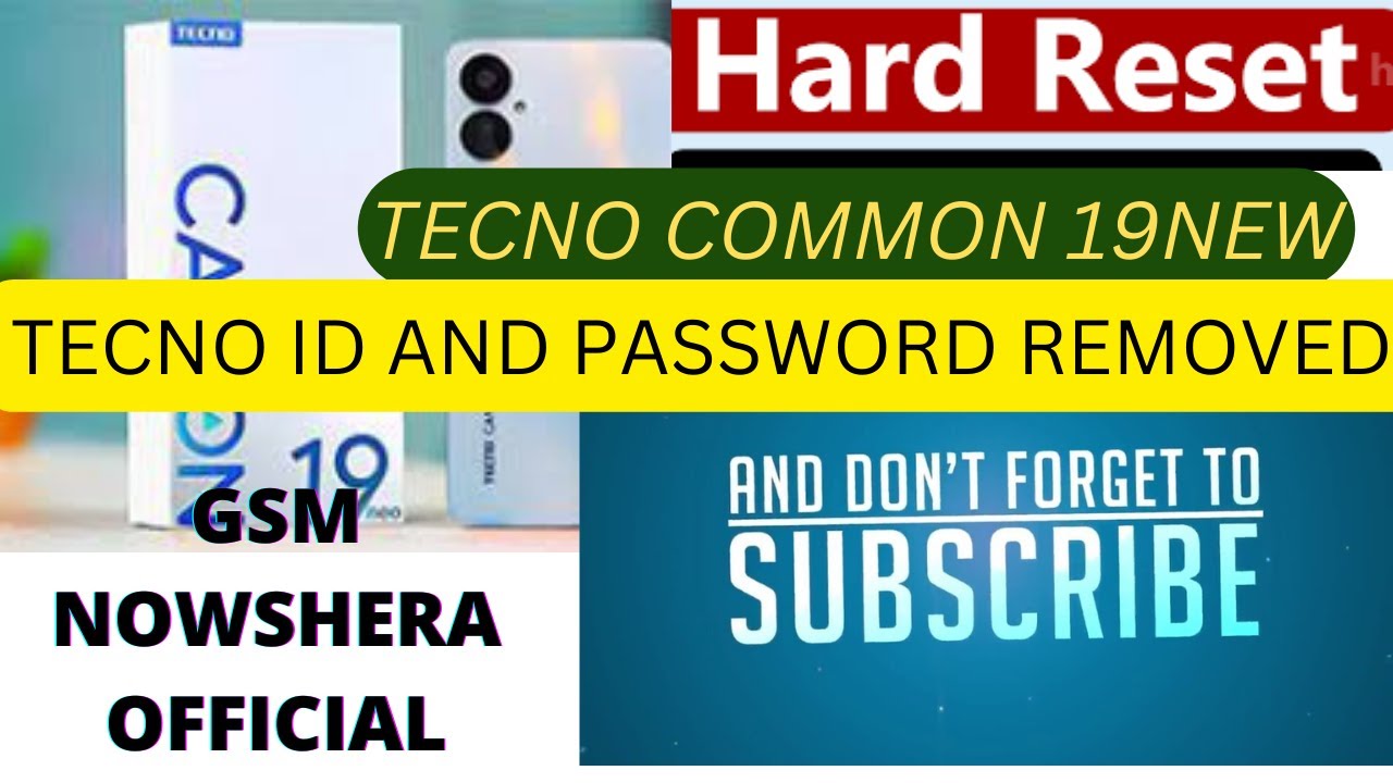 TECNO COMMON 19 NEW TECNO ID AND PASSWORD REMOVE WITHOUT PC - YouTube