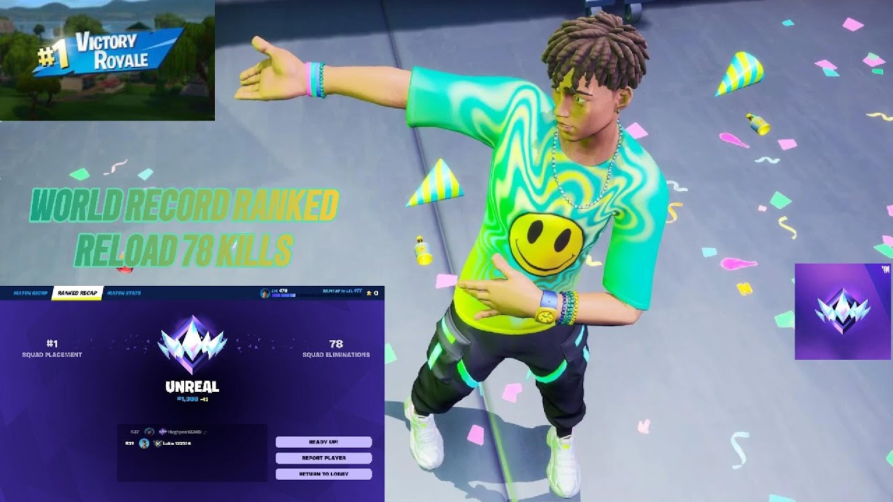 WORLD RECORD KILLS UNREAL RANKED RELOAD 78 KILLS - YouTube