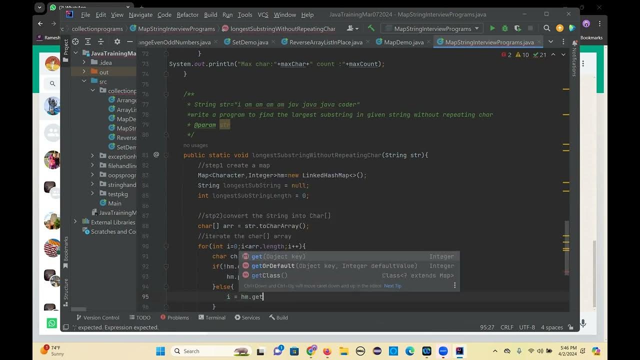 CoreJava Map String Programs Propertiesclass Enum Programs APR 02 2024 - YouTube