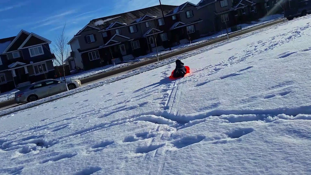 Tim on his new sled- first run - YouTube