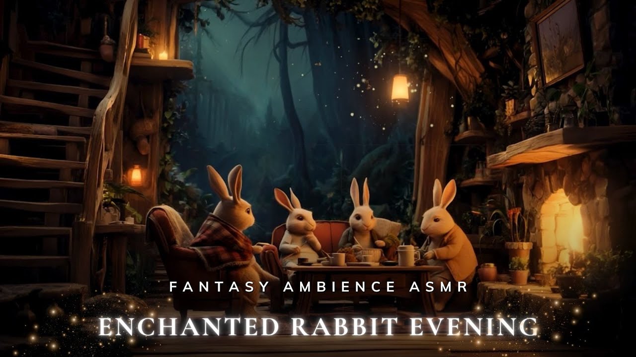 Enchanted Rabbit Evening 🌲🔥 Gentle Ambience for Calm Focus & Sleep ...