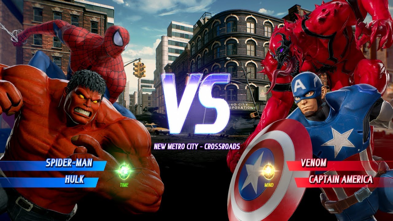 Spiderman and Red Hulk vs Red Anti Venom and Captain America - Marvel ...