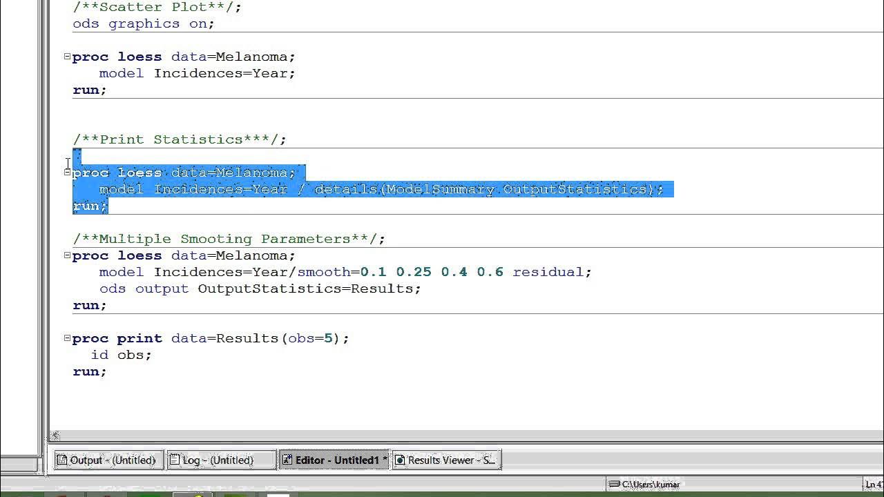 Non Parametric Regression: Using PROC LOESS in SAS - YouTube