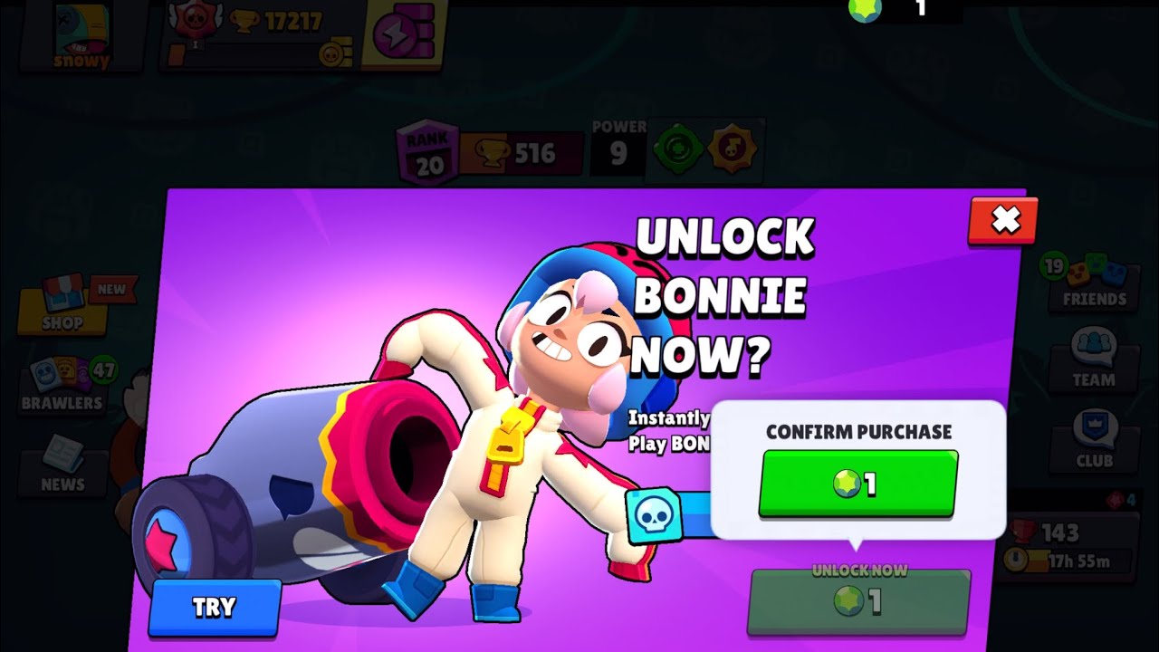 Buying bonnie with 1 gem - YouTube