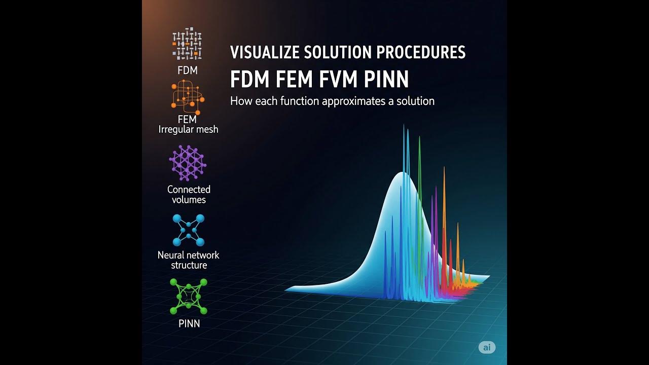 Visualize solution procedures of FDM FEM FVM and PINN - YouTube