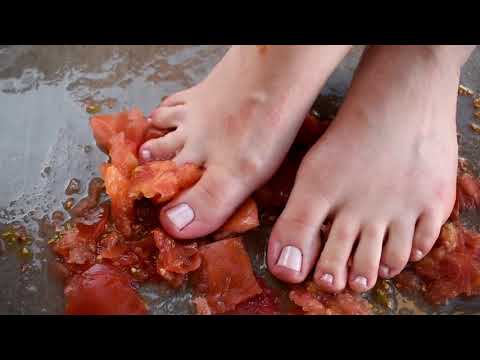 Hello Rose Smashes a Tomato. Foot Fetish. Feet smashing food. Beautiful ...