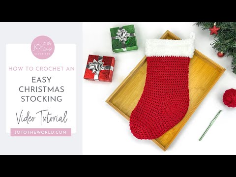 Easy Crochet Christmas Stocking Pattern! How to Crochet a Classic Santa Stocking Step by Step