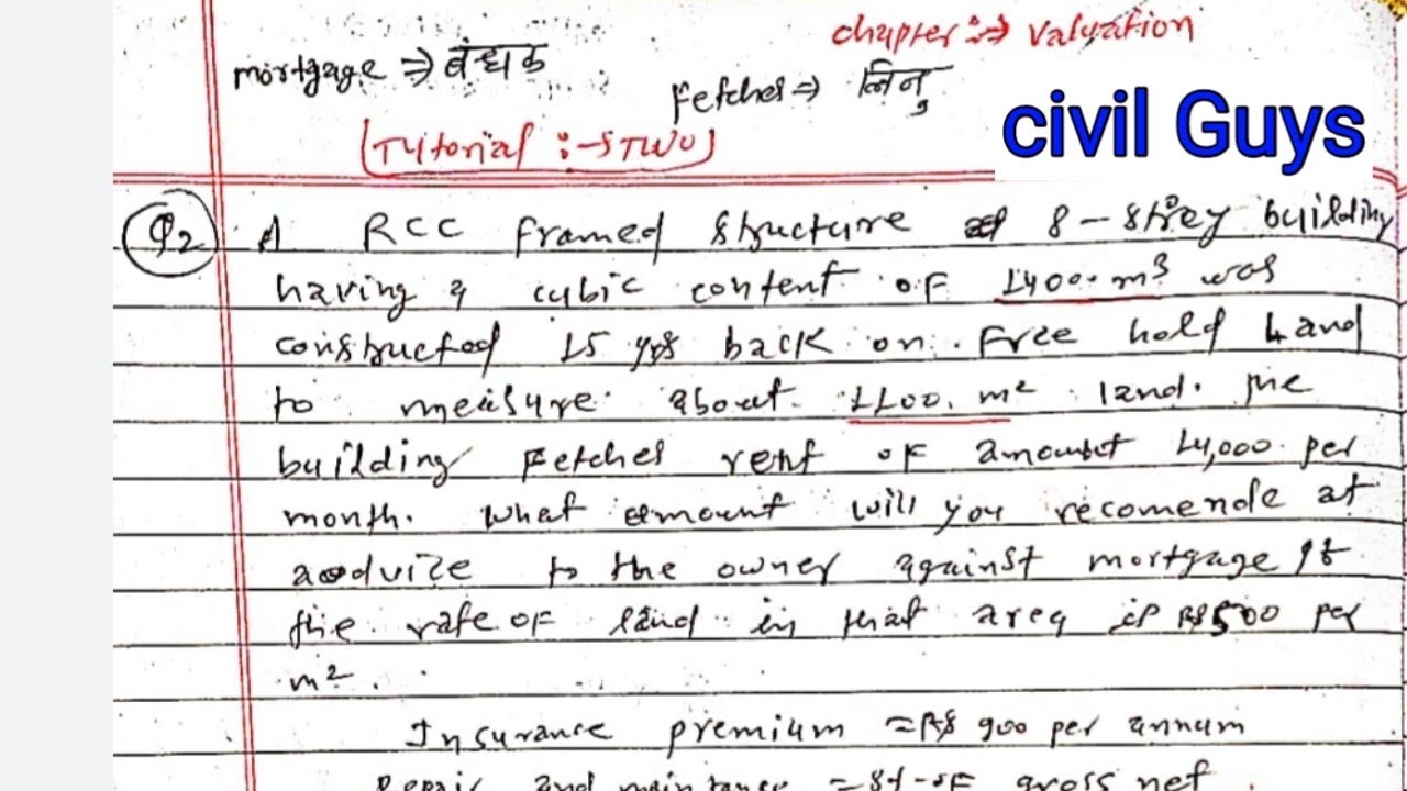 valuation of building tutorial 2 | Valuation numerical of Building and ...