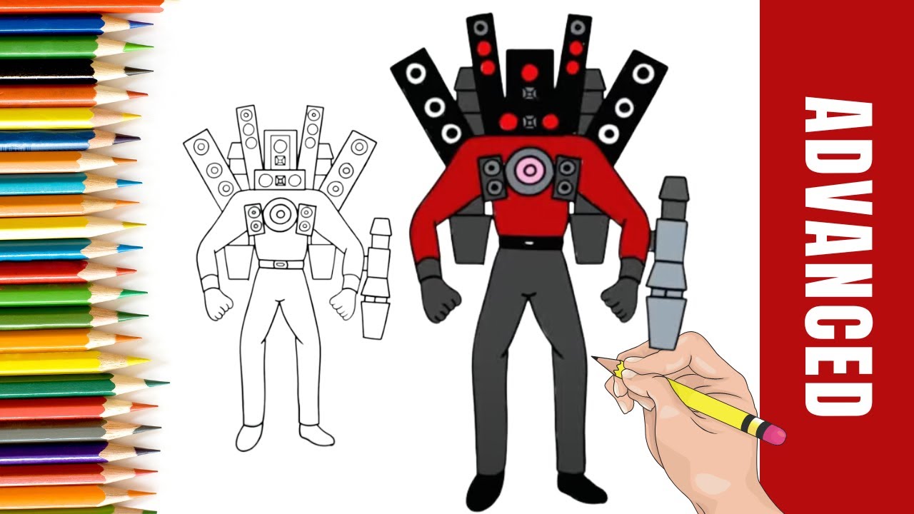 How To Draw Titan Speakerman | Skibidi Toilet | Step By Step KIDS ...