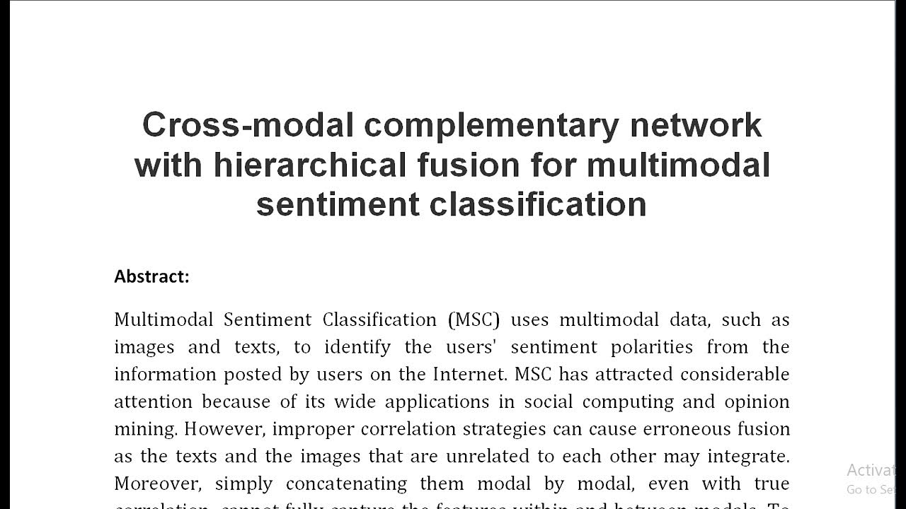 Cross modal complementary network with hierarchical fusion for multimodal sentiment ...