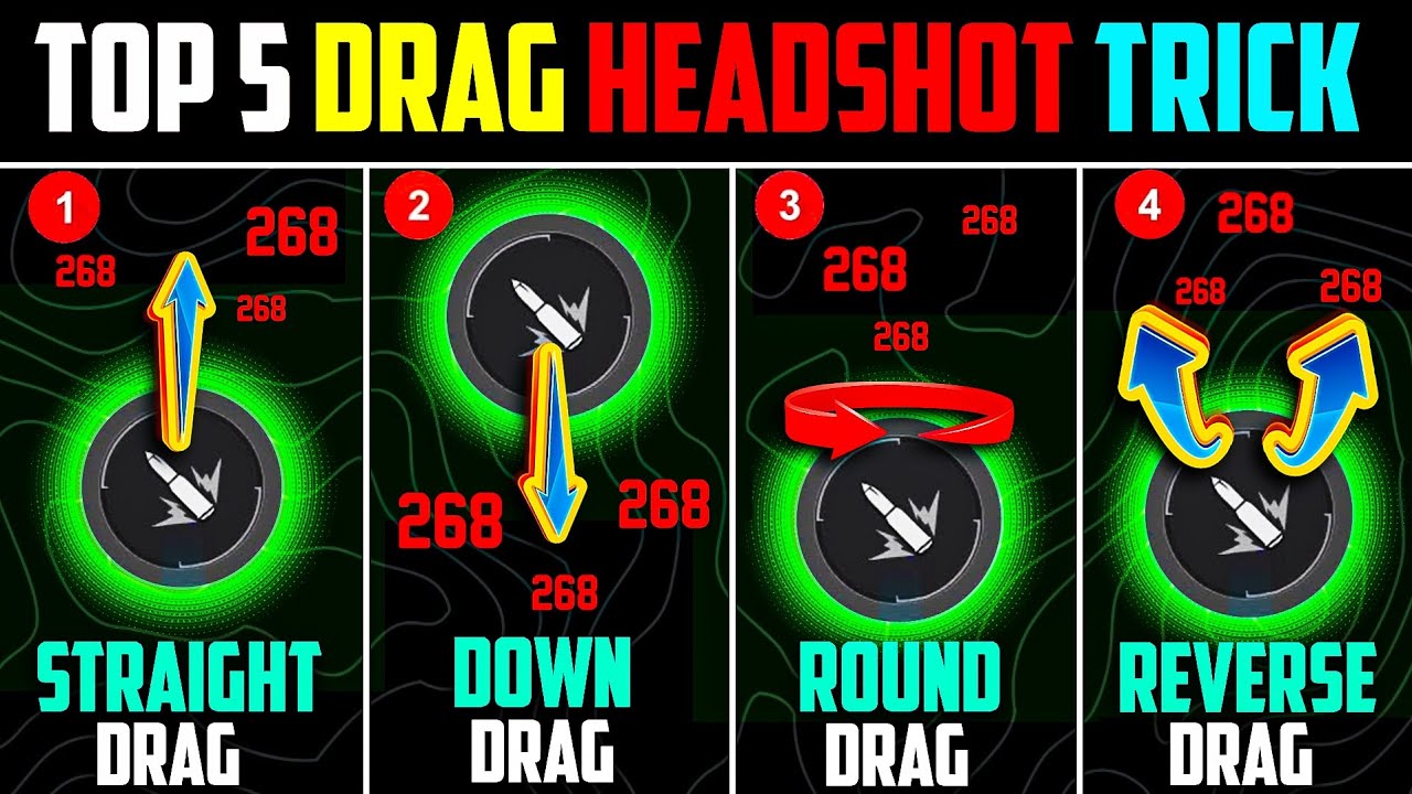 Top 5 Drag Headshot Setting 2023🔥 ||Free Fire Auto Headshot Pro Tips ...