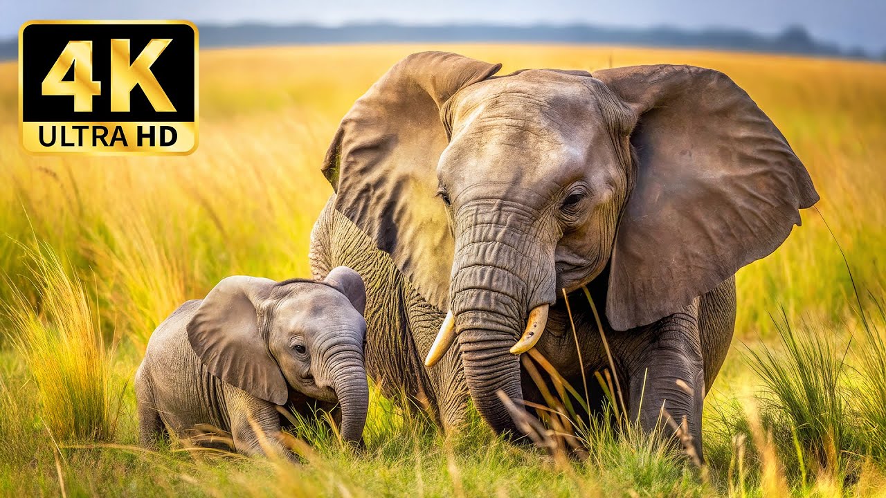 Wild Animal Scenes in 4K - Peaceful Diverse Animal Land with Soft ...