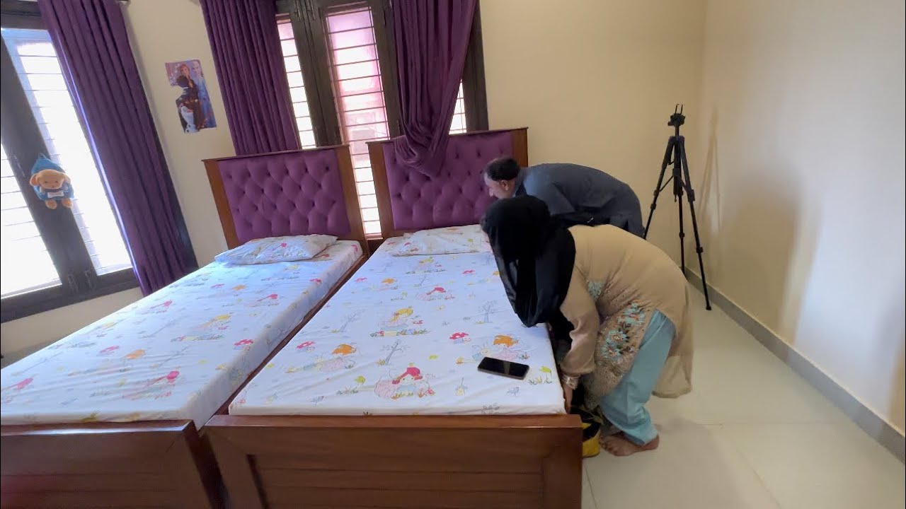 Husband wife ny milkar apna room set kiya | Eid shoping - YouTube