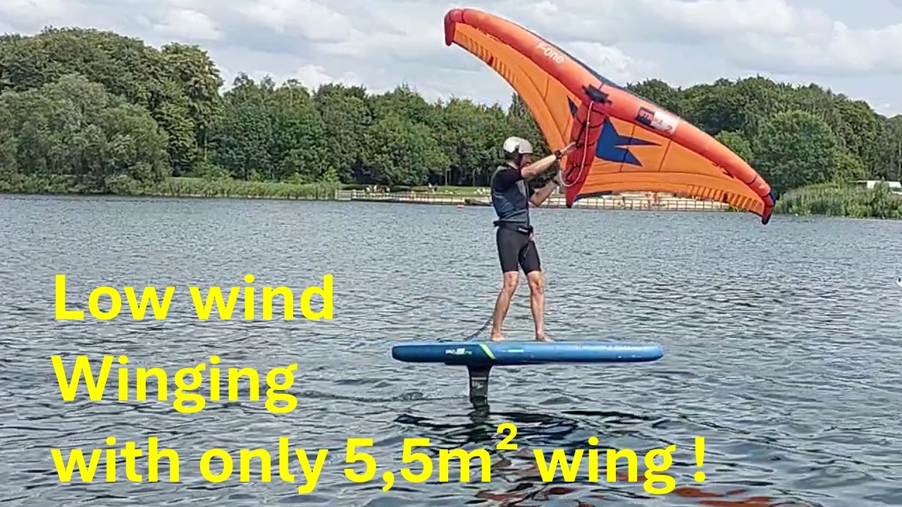 Ultra light wind winging with only 5,5 m² ! - YouTube