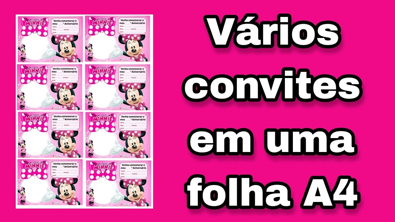 Como colocar vários convites em uma folha A4 para imprimir - YouTube