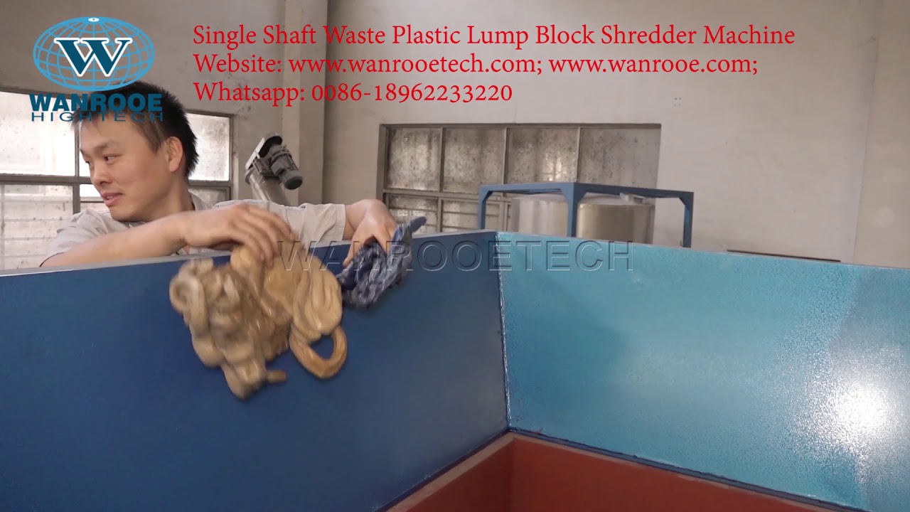 Plastic Shredder, Waste Plastic Lump Block Recycling Single Shaft ...