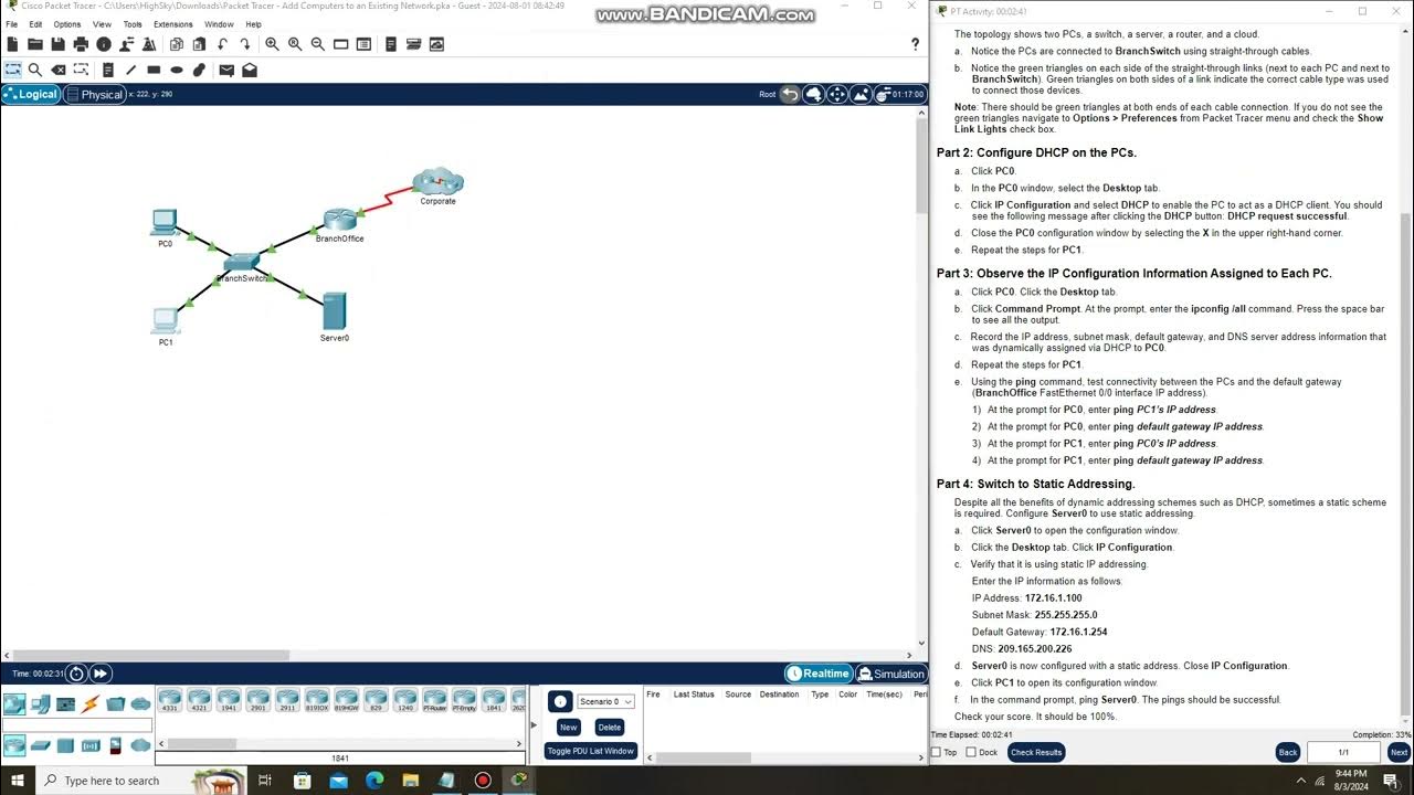 Packet Tracer - Add Computers to an Existing Network (TUGAS) - YouTube