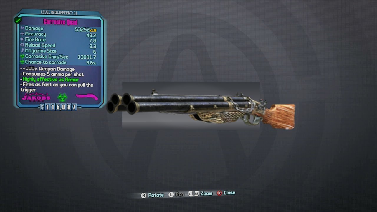 Borderlands 2 - Acid Gat (BLaCK OpS WEapON) - YouTube