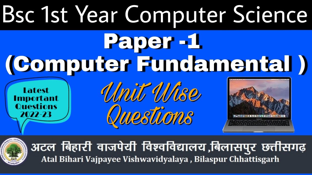 Bsc 1st Year CS Paper-1 Computer Fundamental Most Important Questions ...