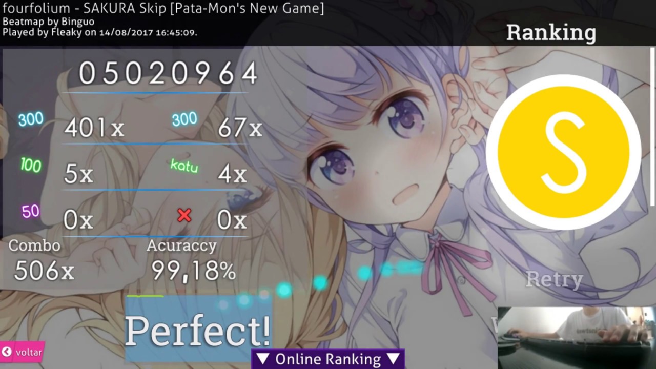 Osu! - fourfolium - SAKURA Skip [Pata-Mon's New Game] - YouTube