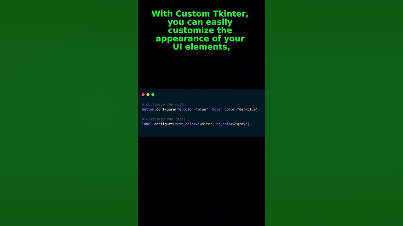 How To Build A Python Gui With Customtkinter Coding Pythontips Programmingtricks Gui Youtube