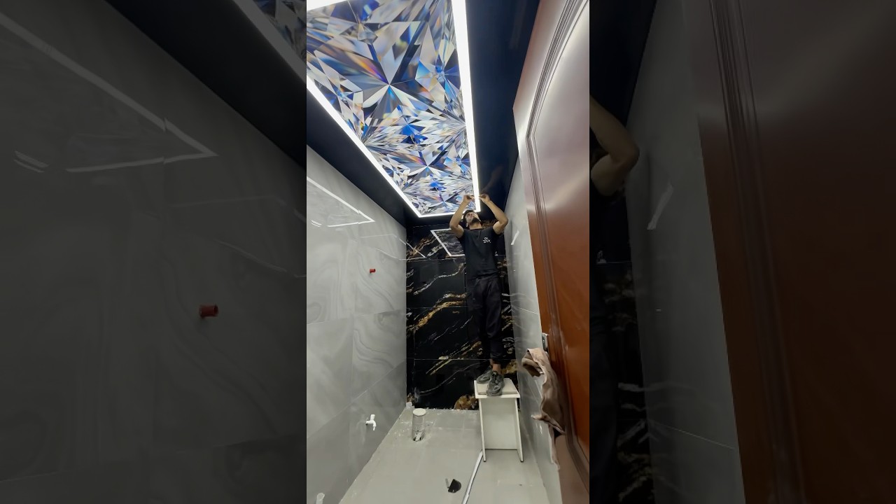 Stretch celing diamond design #stretchceiling #zayax#design - YouTube