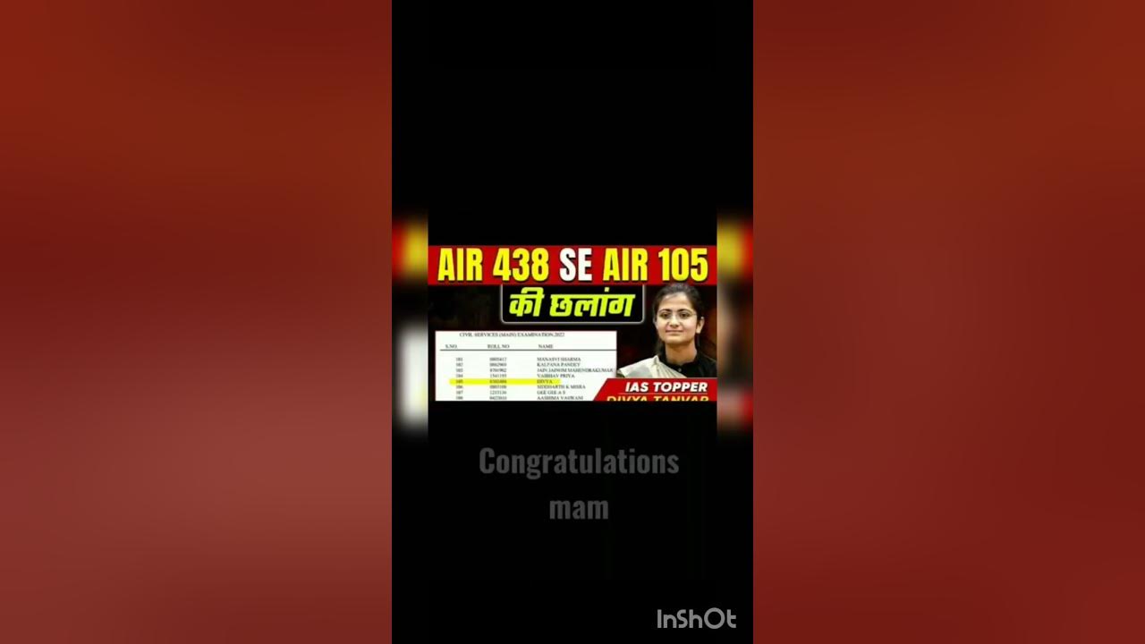 Divya Tanwar 2022 Upsc Rank 105💯💯🎯🎯 Youtube