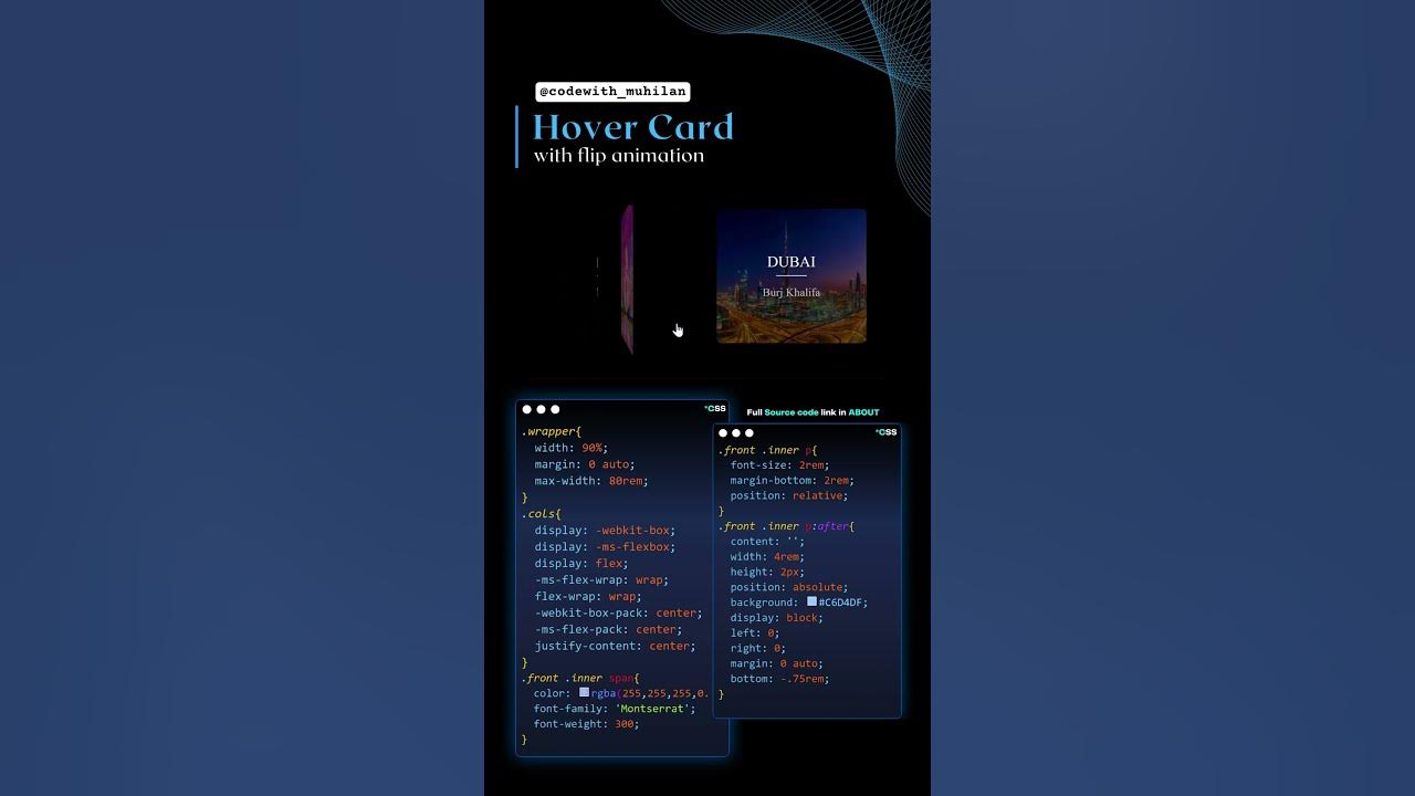Hover Cards Using Css ️ Codewith Muhilan Css Coding Youtube