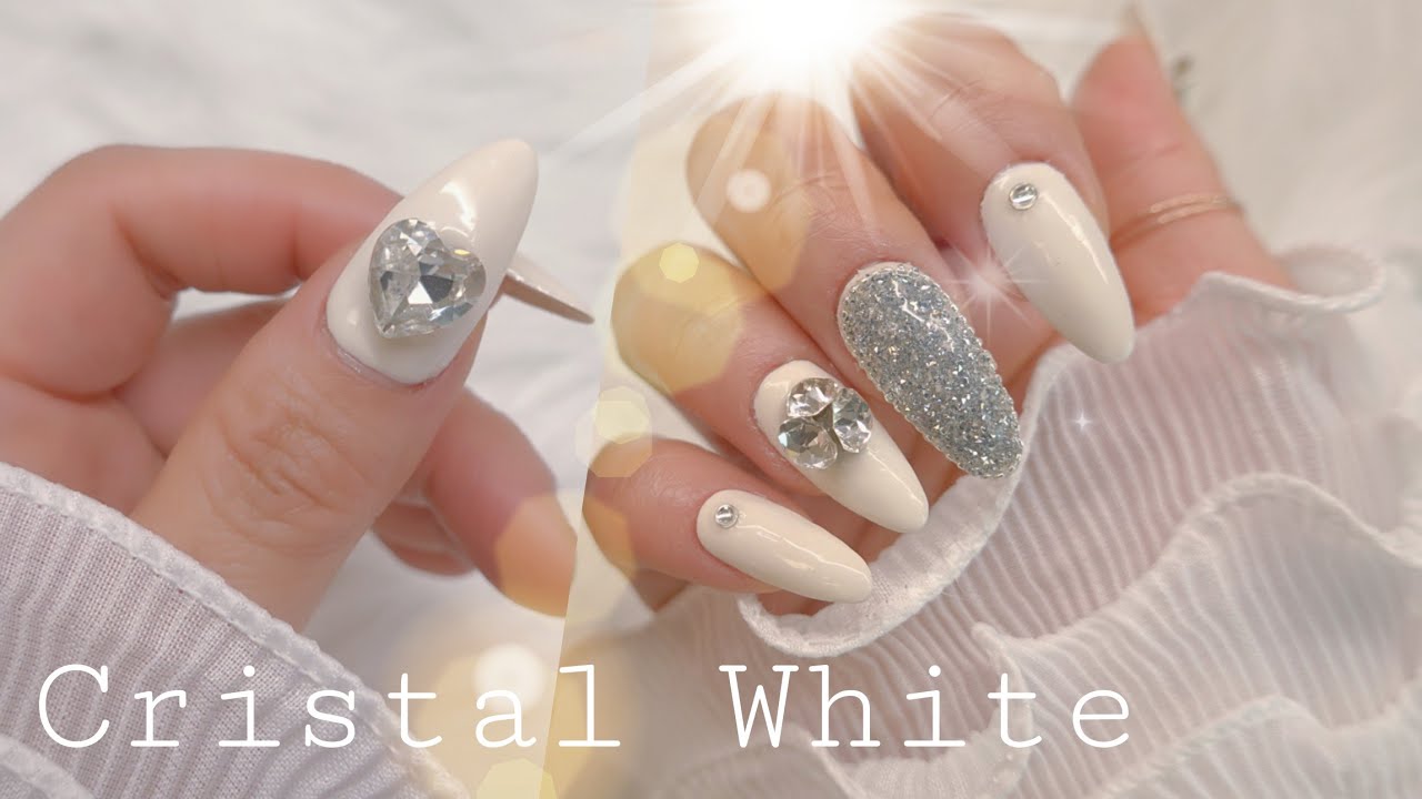 Sub 셀프네일 ⏱1시간짜리 프리미엄 디자인💫 기분전환이 필요할때💅 실버화이트 네일 네일 다이어리📔 Youtube