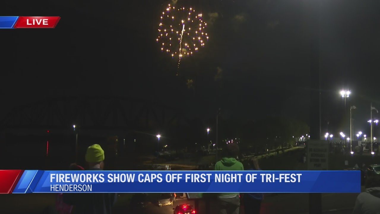Fireworks show caps off first night of Tri-Fest - YouTube