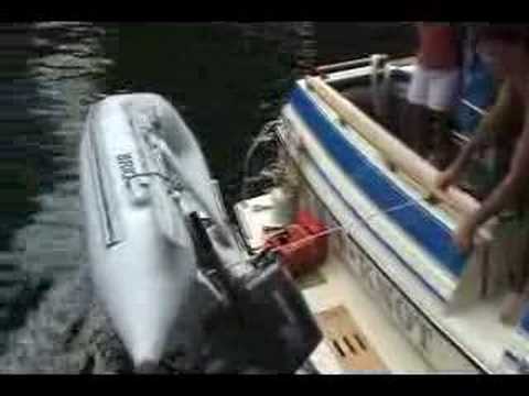 Powered Dinghy and Inflatable Boat Lifting System - YouTube