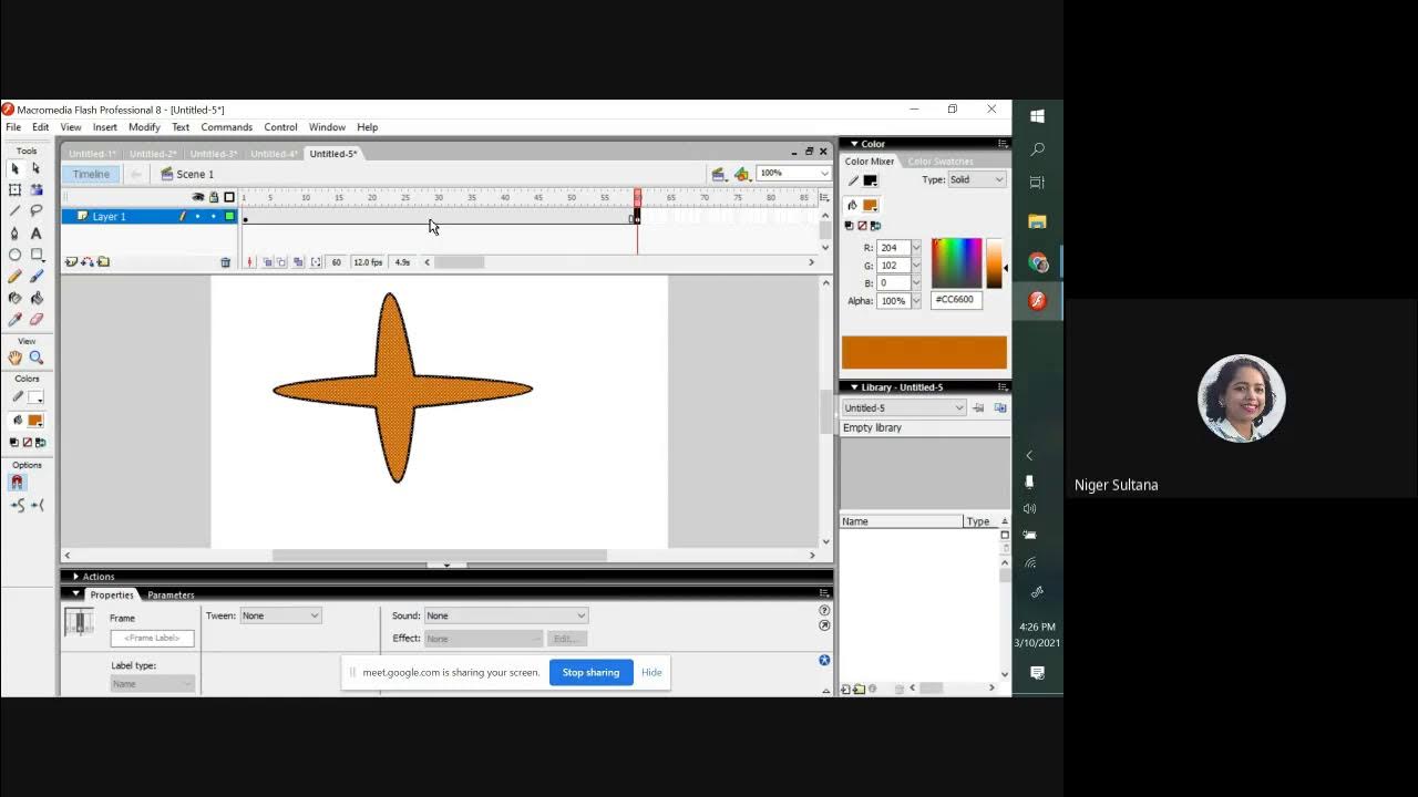 Shape Tweening : Growing Moon [Macromedia Flash 8] - YouTube
