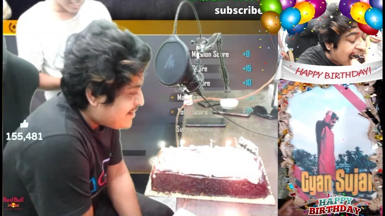 Gyan Gaming Birthday Celebration On Live Stream 🎉🎉🎉 - YouTube