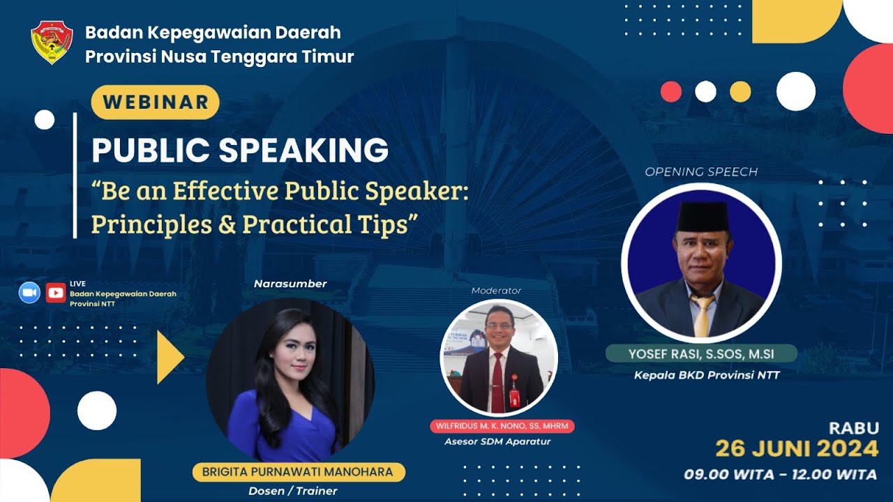 Webinar Public Speaking "Be an Effective Public Spreaker : Principles ...
