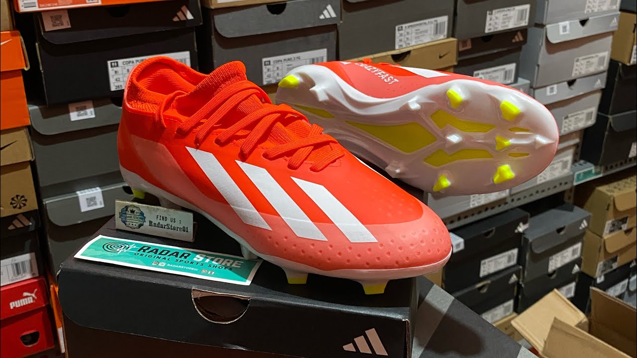 Sepatu Bola anak Adidas X CrazyFast League FG J Red White IF0693 ...