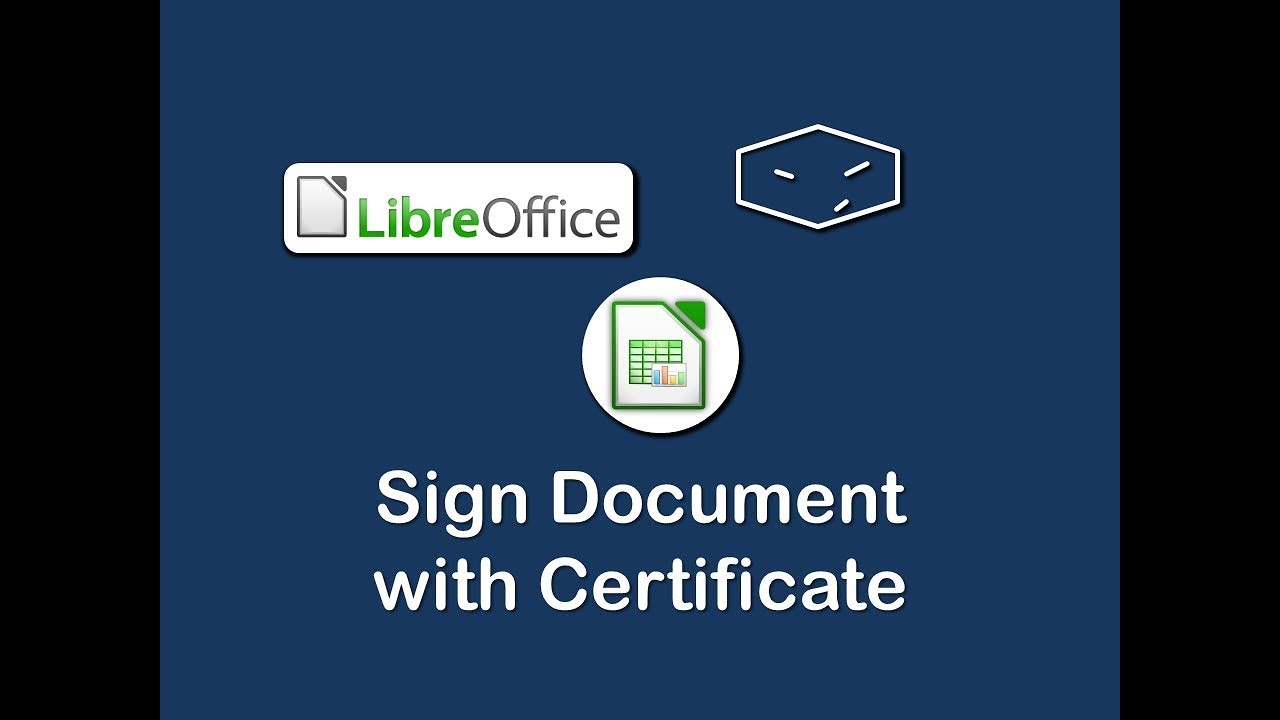 libreoffice calc sign a document with certificate - YouTube