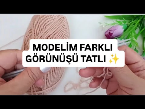 MODELİM FARKLI GÖRÜNÜŞÜ TATLI ✨ İKİ ŞİŞ ÖRGÜ 🌹🌹#knitting #viral #trending #easy 